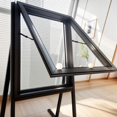 Glass Top Hung Sliding Window Frame Inward Opening Aluminium Windows